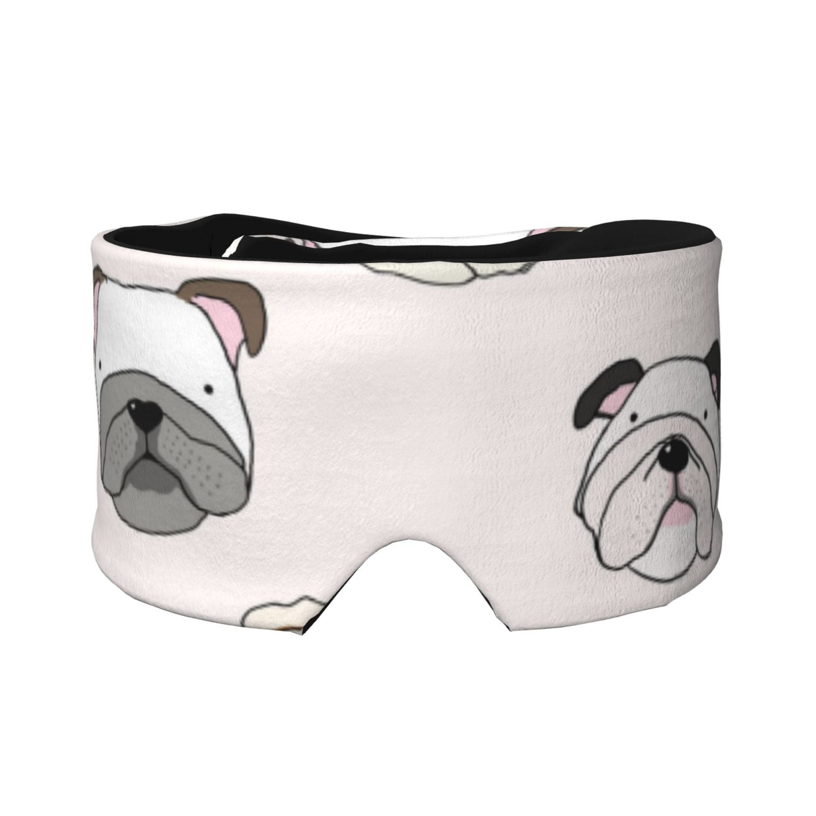 Cauagu Bulldog Face Print Blocking Sleep Eye Masks- Blackout Sleep Mask ...