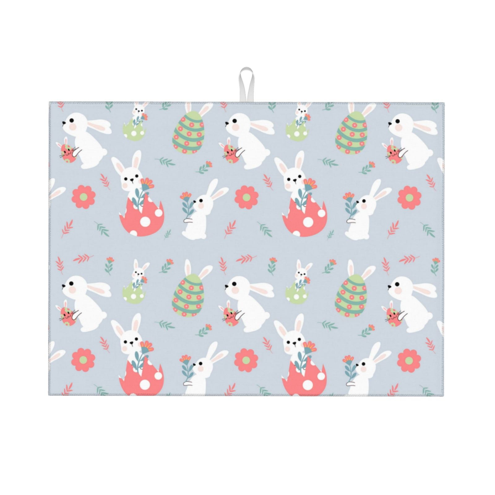 Cauagu Bunny cartoon with easter Dish Drying Mat,24*18 inch Absorbent ...