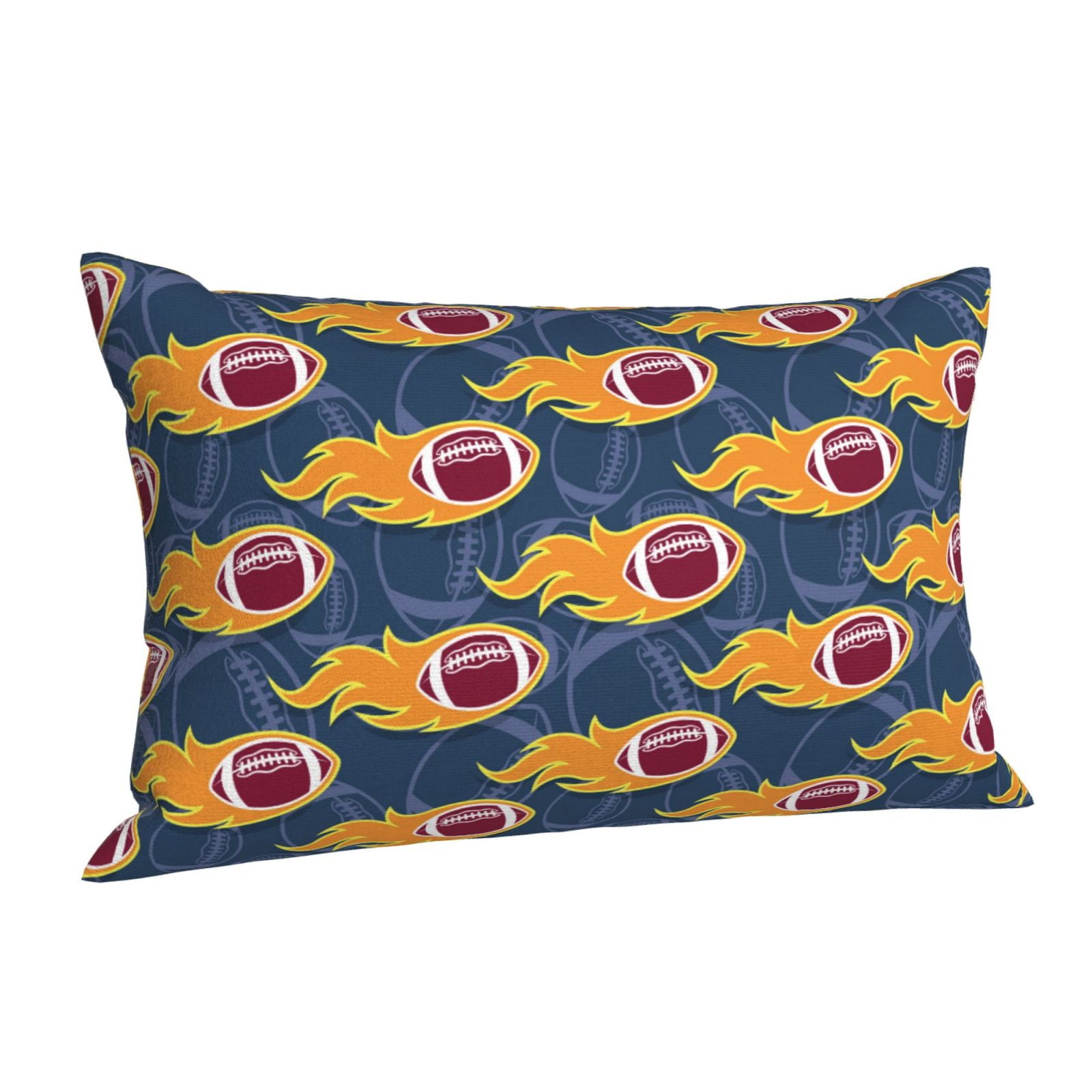 Cauagu Burning Rugby Balls Print Pillow Covers with Envelope Closure ...