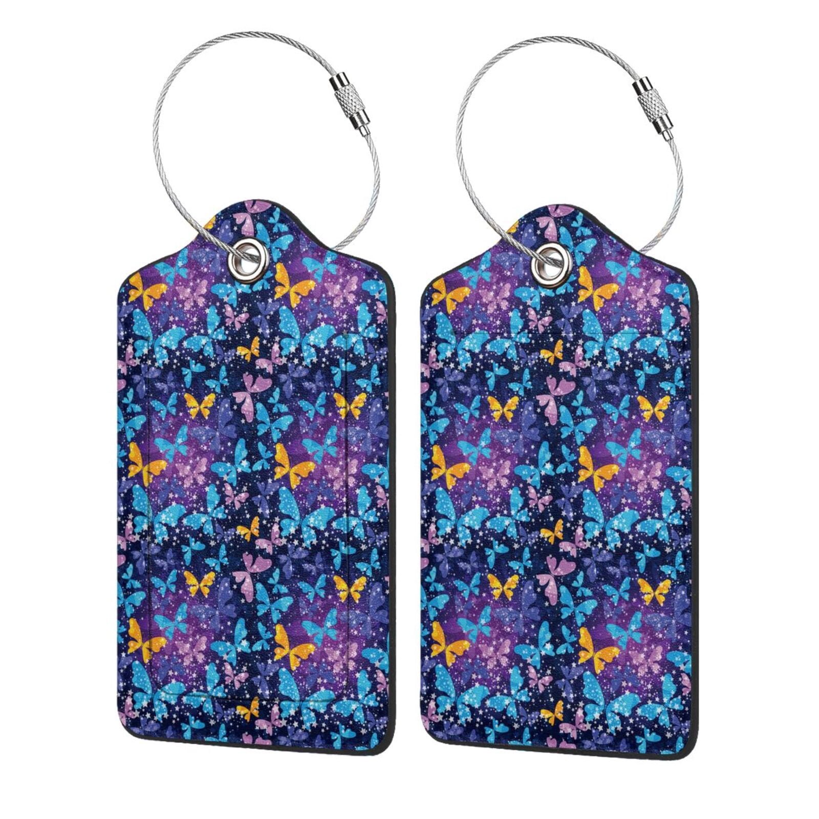 Cauagu Butterflies Of The Starry Sky Pattern Luggage Tags,Leather ...