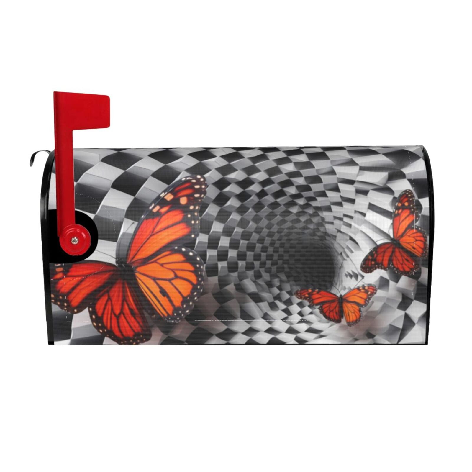 Cauagu Butterflies Optical Illusion Pattern Magnetic Mailbox Covers ...