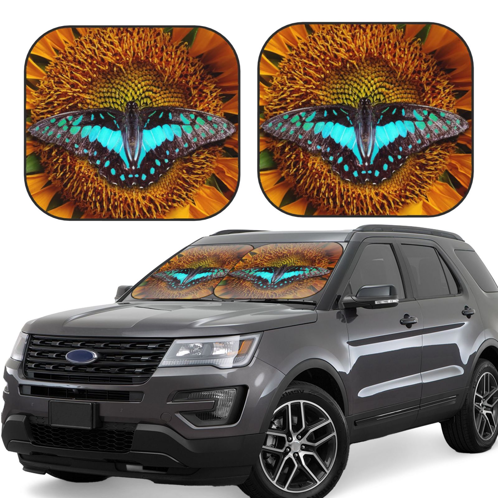 Cauagu Butterfly Alighted On Sunflowers Cauagu {designName} Print ...