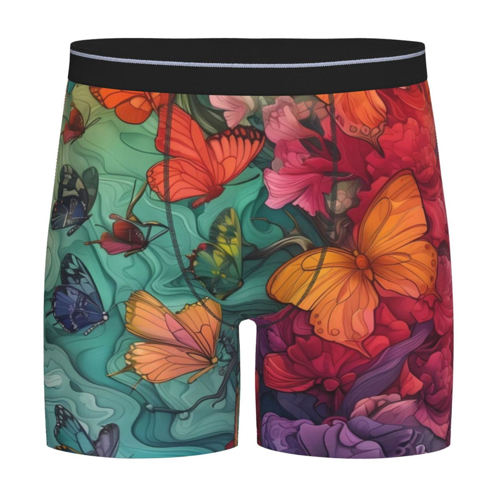 Cauagu Butterfly Flower Cascade Print Men's Boxer Briefs, Funny & Cute ...