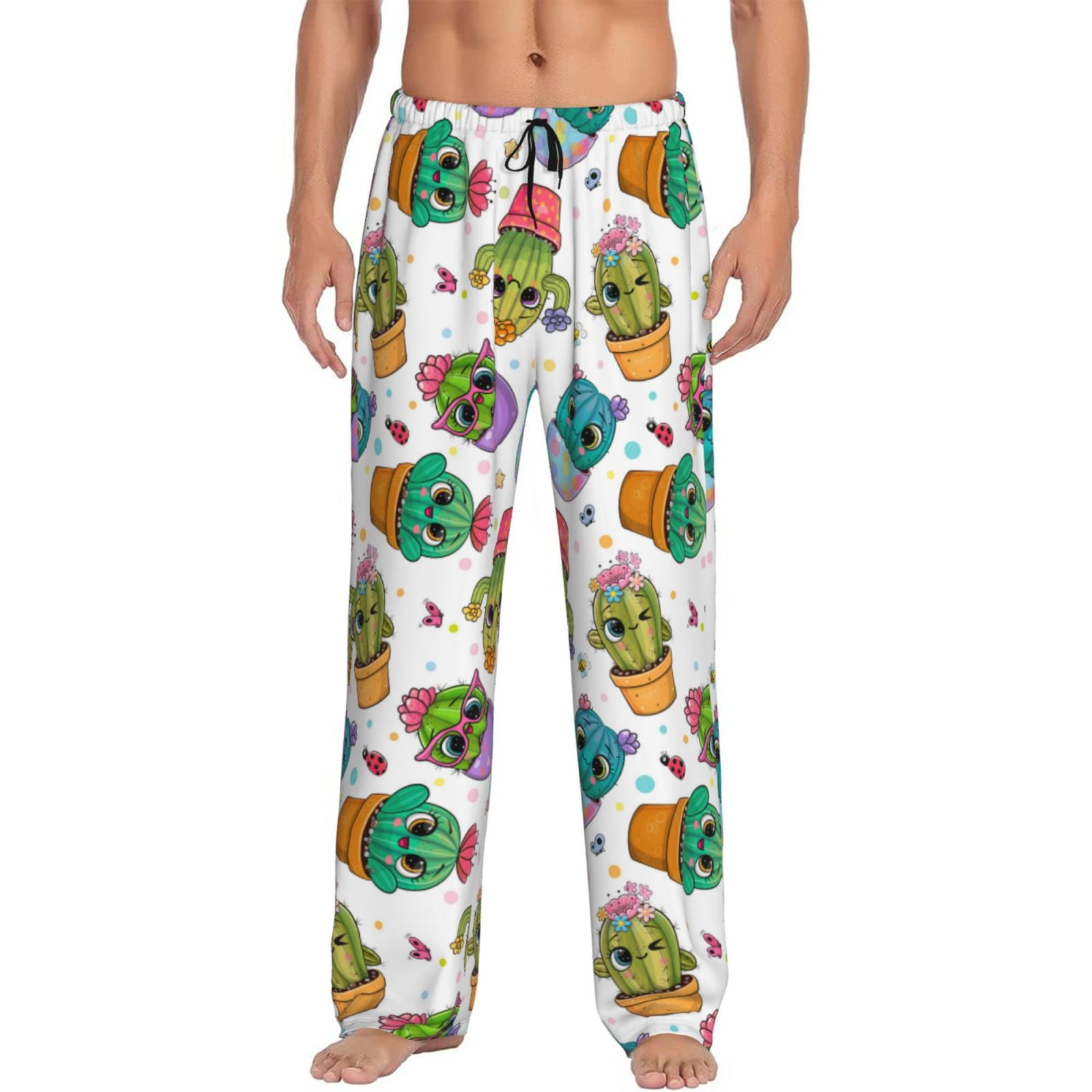 Cauagu Cactus And Insects Mens Pajama Pants Sleep & Lounge Pants,PJ ...
