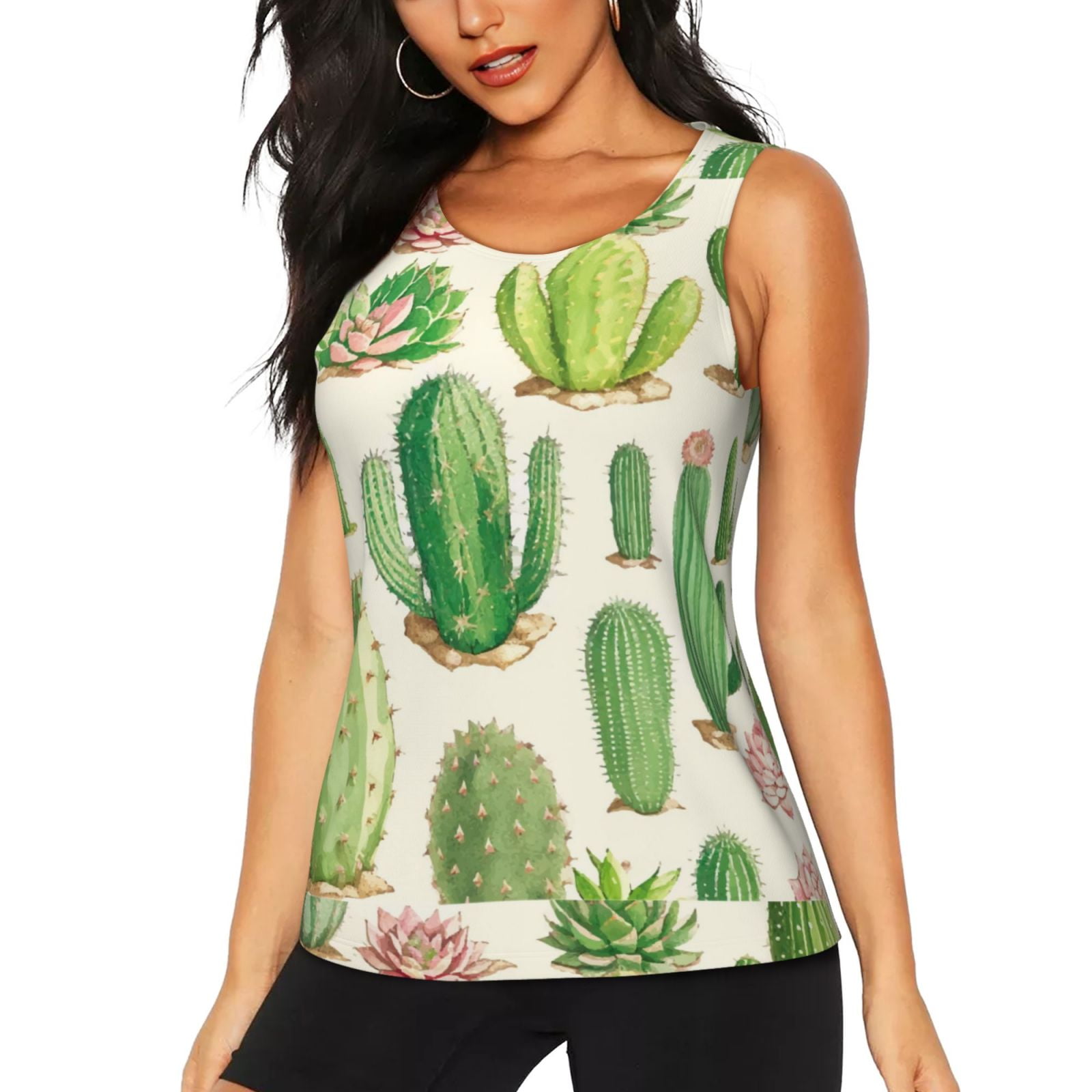 Cauagu Cactus And Succulent for Women's Workout Tank Tops Sleeveless ...