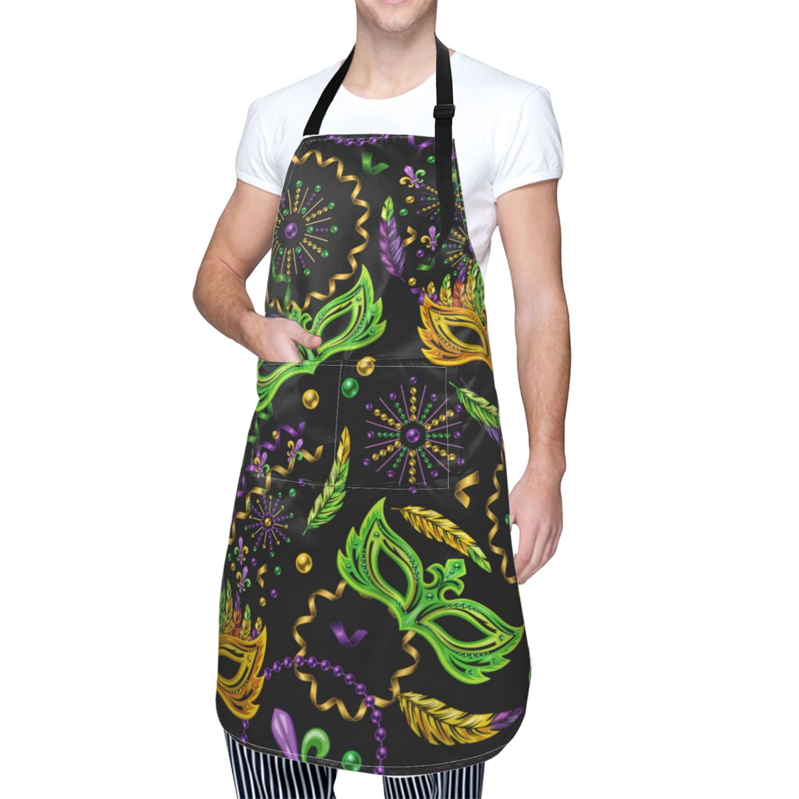 Cauagu Carnival Mardi Gras3 Aprons with Pockets,Waterproof Apron for ...