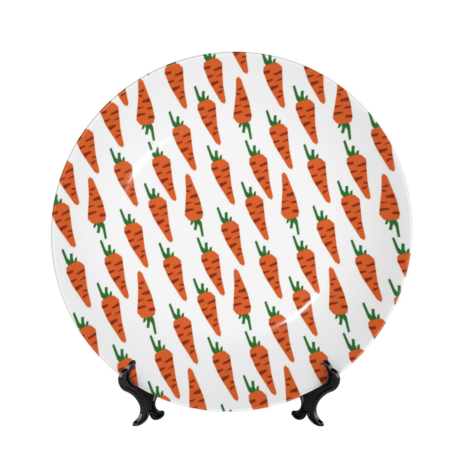 Cauagu Carrot Print Bone China Decorative Plate, Wall Mount Plate ...