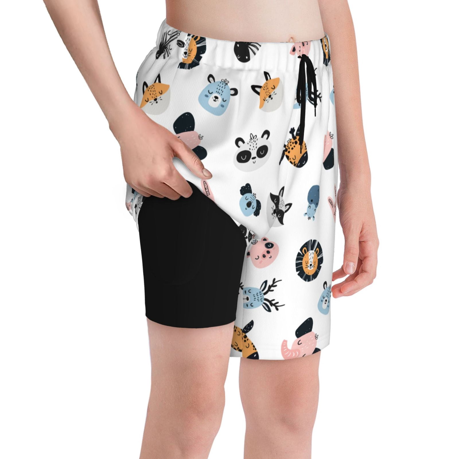Cauagu Cartoon Animals Print Swim Trunks for Men,Youth Boys Swim Shorts ...