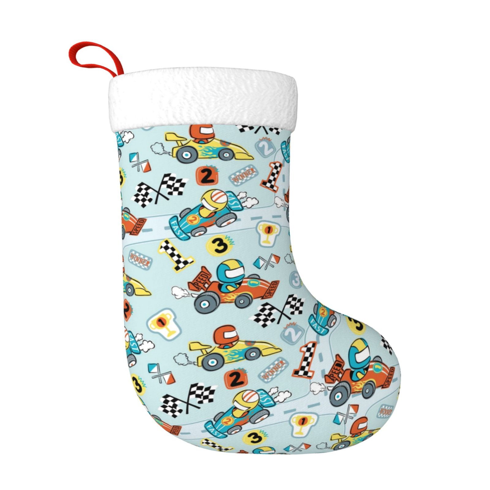 Cauagu Cartoon Car Racing for Christmas Stockings,1-Pack Large Xmas ...