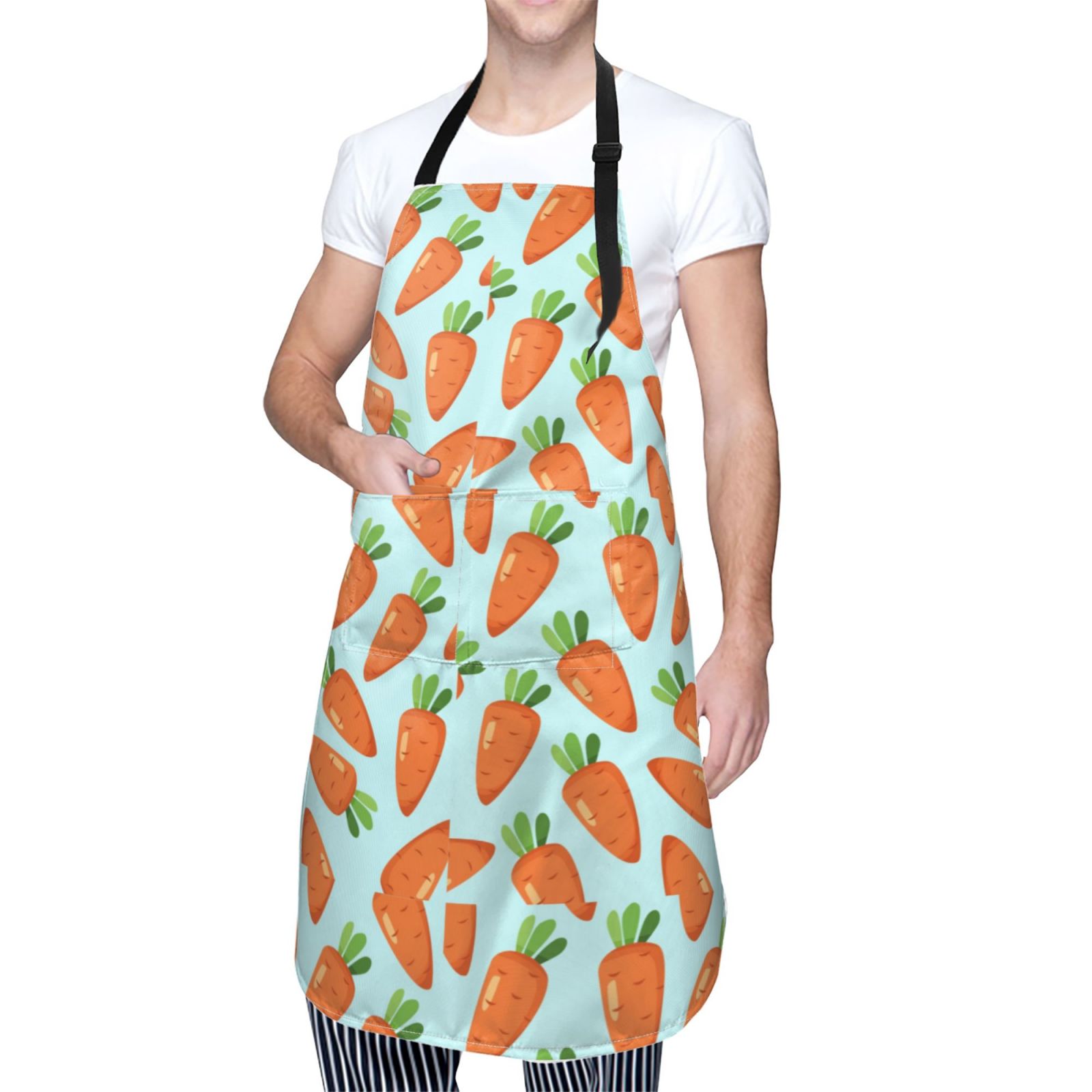 Cauagu Cartoon Carrot Aprons with Pockets,Waterproof Apron for Women ...
