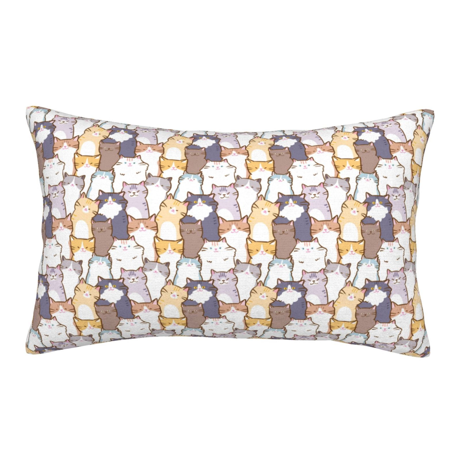 Cauagu Cartoon Cat Print Pillow Covers with Envelope Closure,1PC Pillow ...