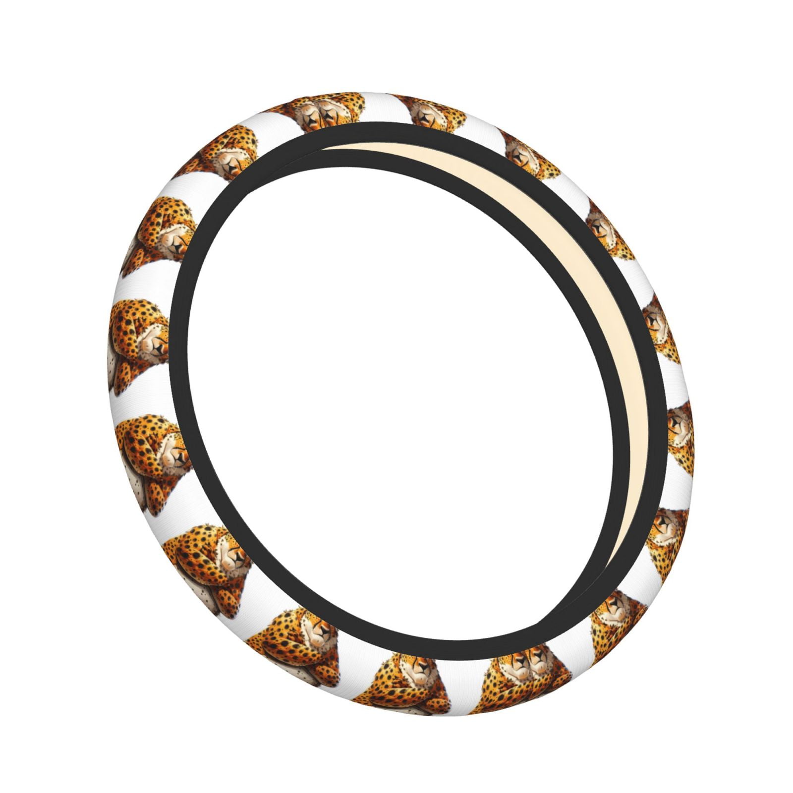 Cauagu Cartoon Cheetah With Attitude Print Car Steering Wheel Cover ...