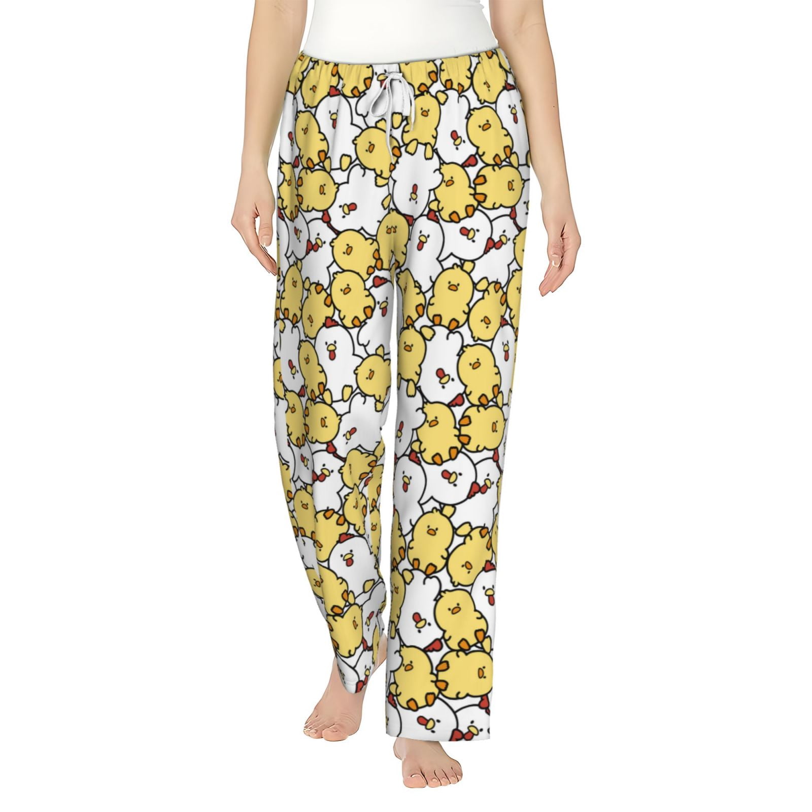 Cauagu Cartoon Chicken Pajama Pants for Women Loose Fit Wide Leg ...