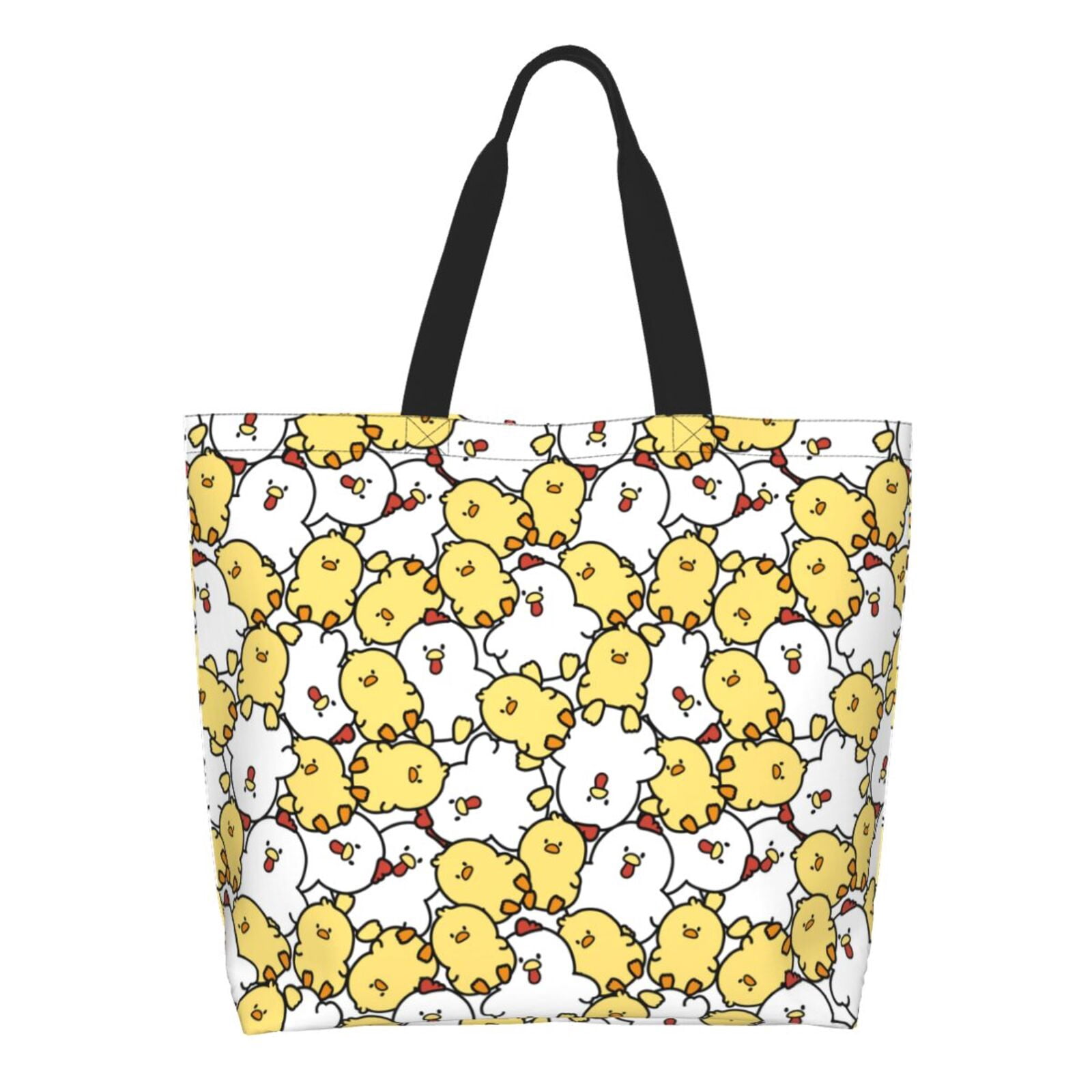 Cauagu Cartoon Chicken Print Women Large Capacity Tote Bag - Casual ...