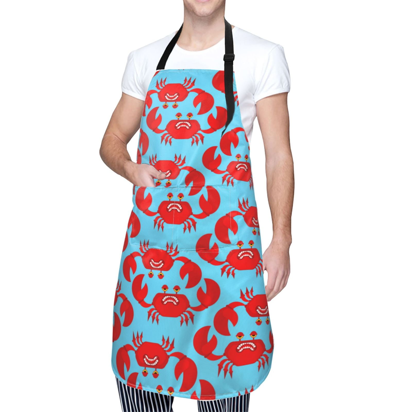 Cauagu Cartoon Crabs Aprons with Pockets,Waterproof Apron for Women ...