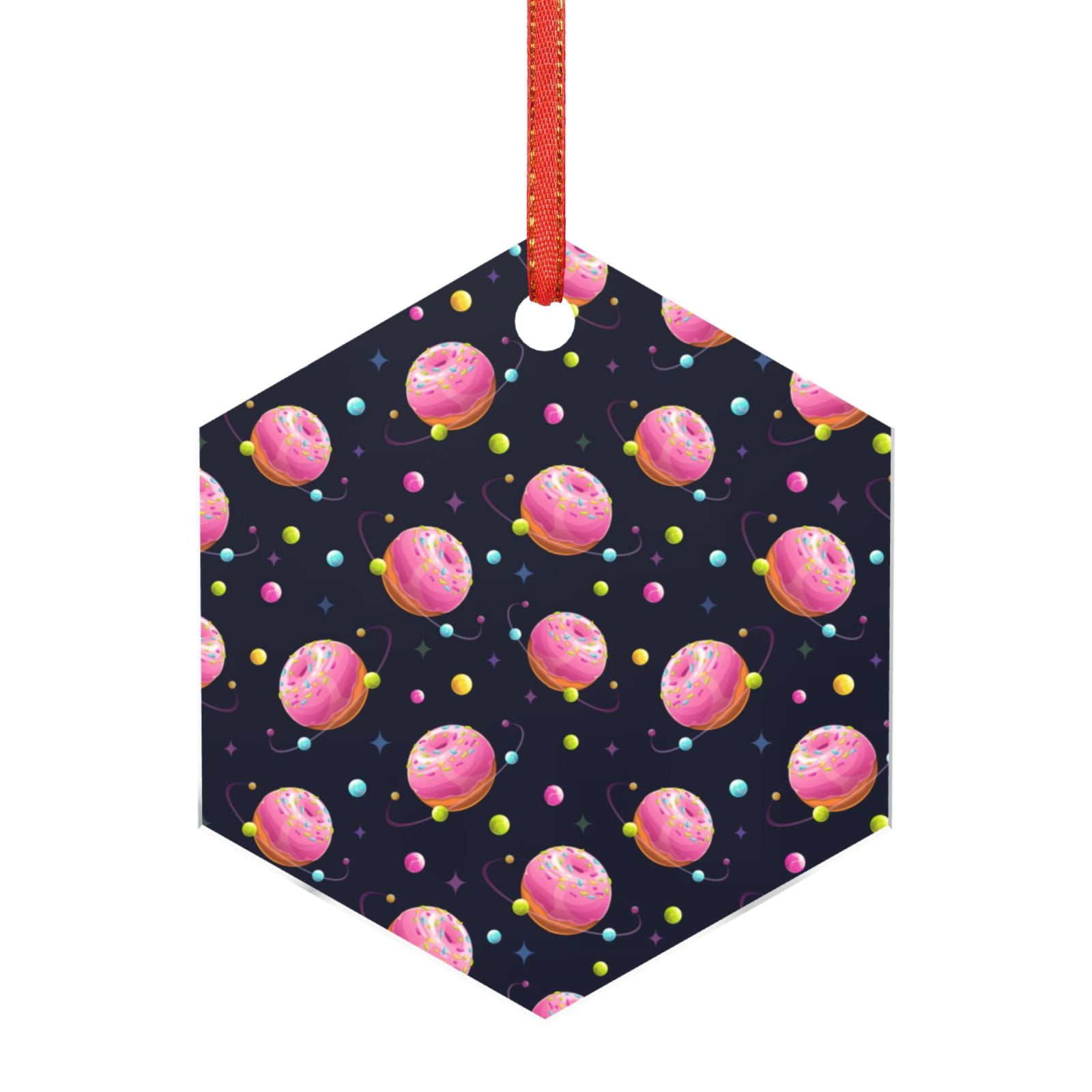 Cauagu Cartoon Donut Planets Pattern Acrylic Christmas Pendant,1-Pack ...