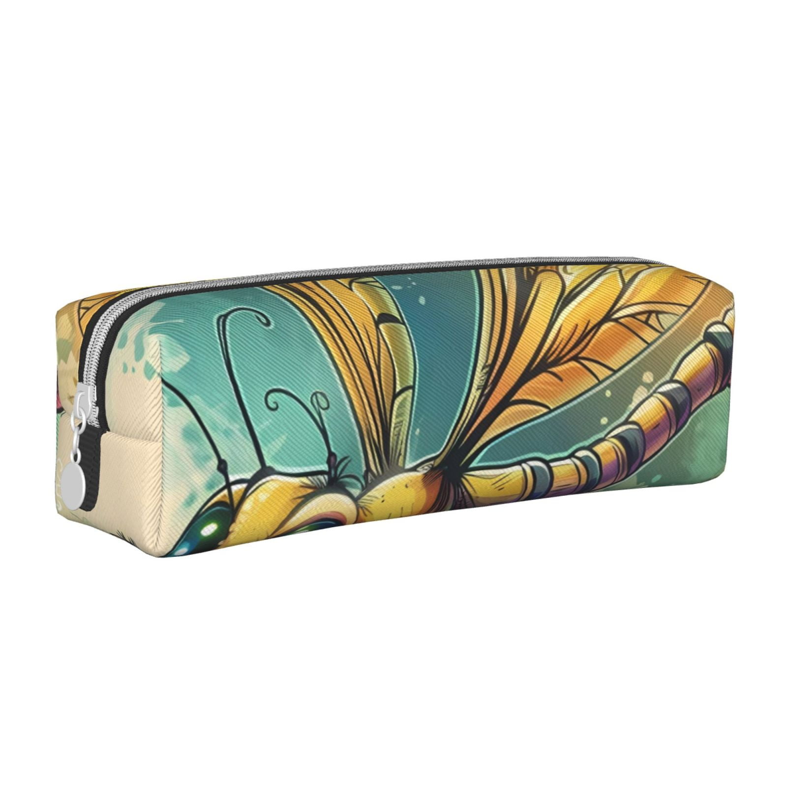 Cauagu Cartoon Dragonfly Art Print Leather Pencil Pen Case - Stationery ...
