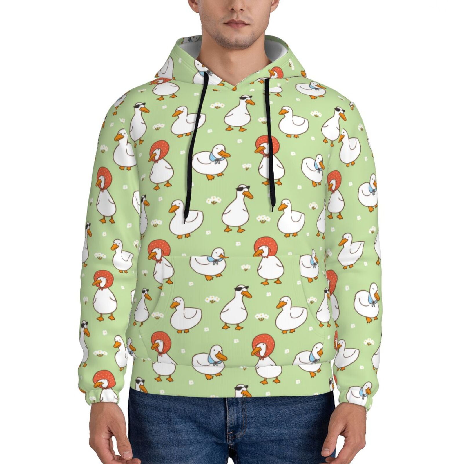 Cauagu Cartoon Duck for Men's Pullover Hooded Sweatshirt Athletic ...