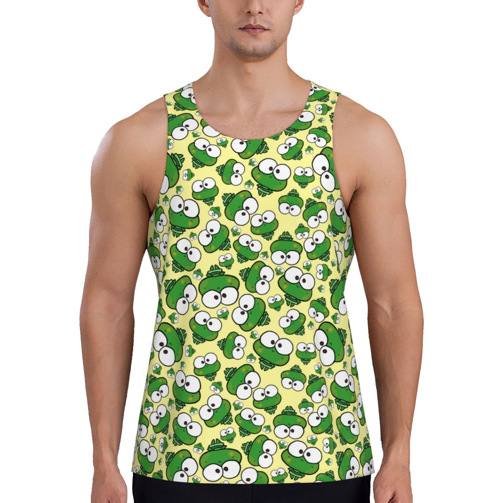 Cauagu Cartoon Frogs Print Men's Sleeveless Muscle Shirts,Tank Tops ...