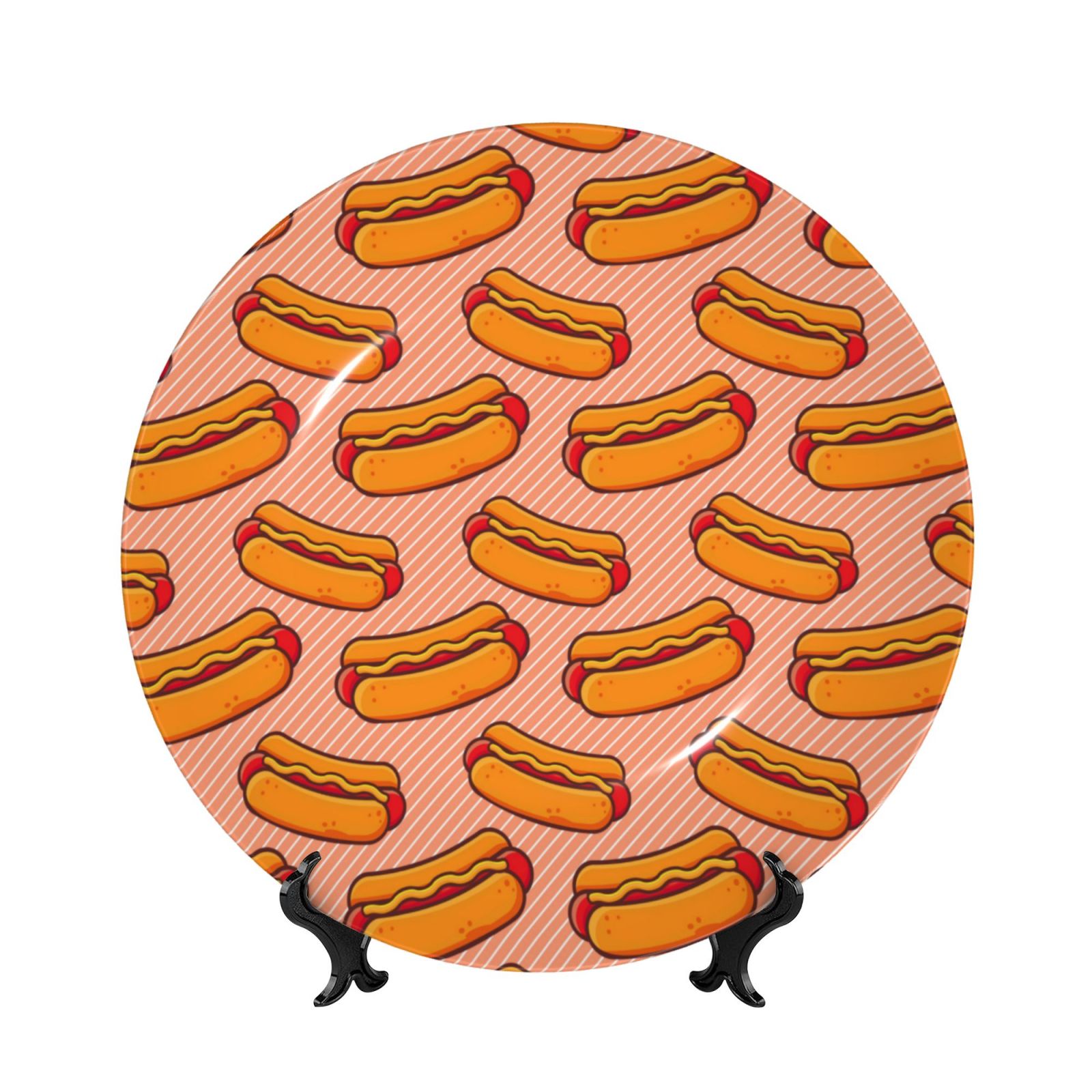 Cauagu Cartoon Hot Dog Print Bone China Decorative Plate, Wall Mount ...