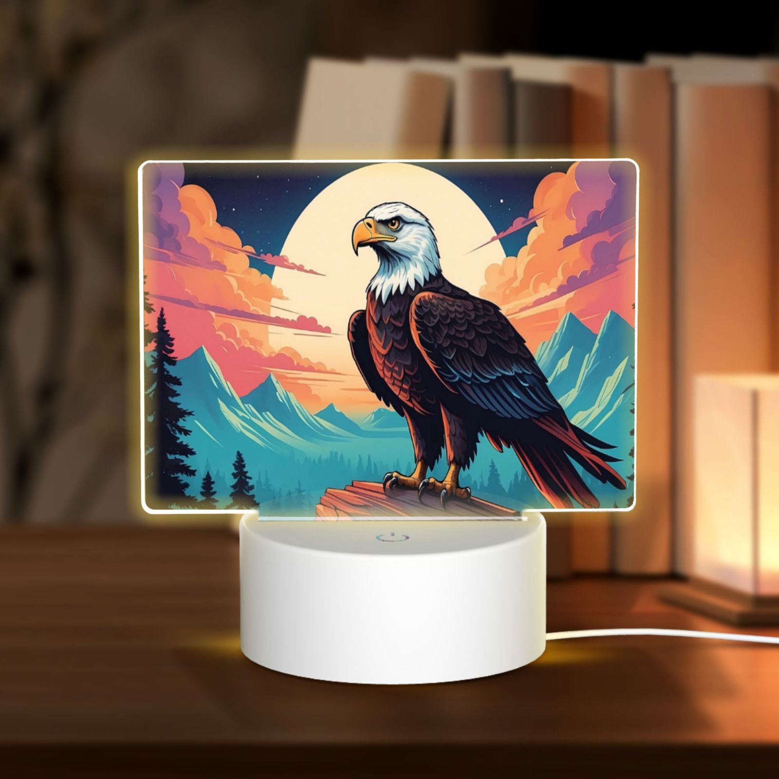 Cauagu Cartoon Iceberg Bald Eagle for Rectangle Acrylic Night Light ...
