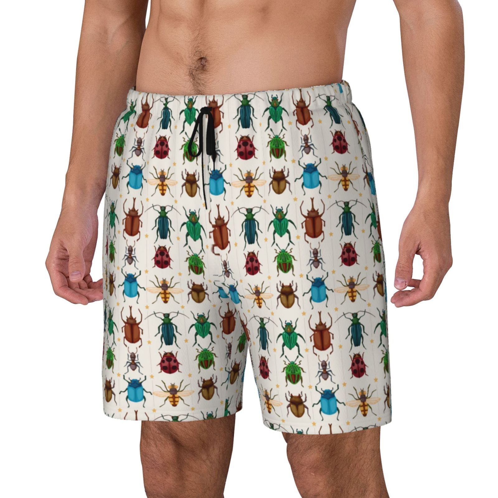 Cauagu Cartoon Insects Print Mens Swim Trunks Quick Dry Board Shorts ...
