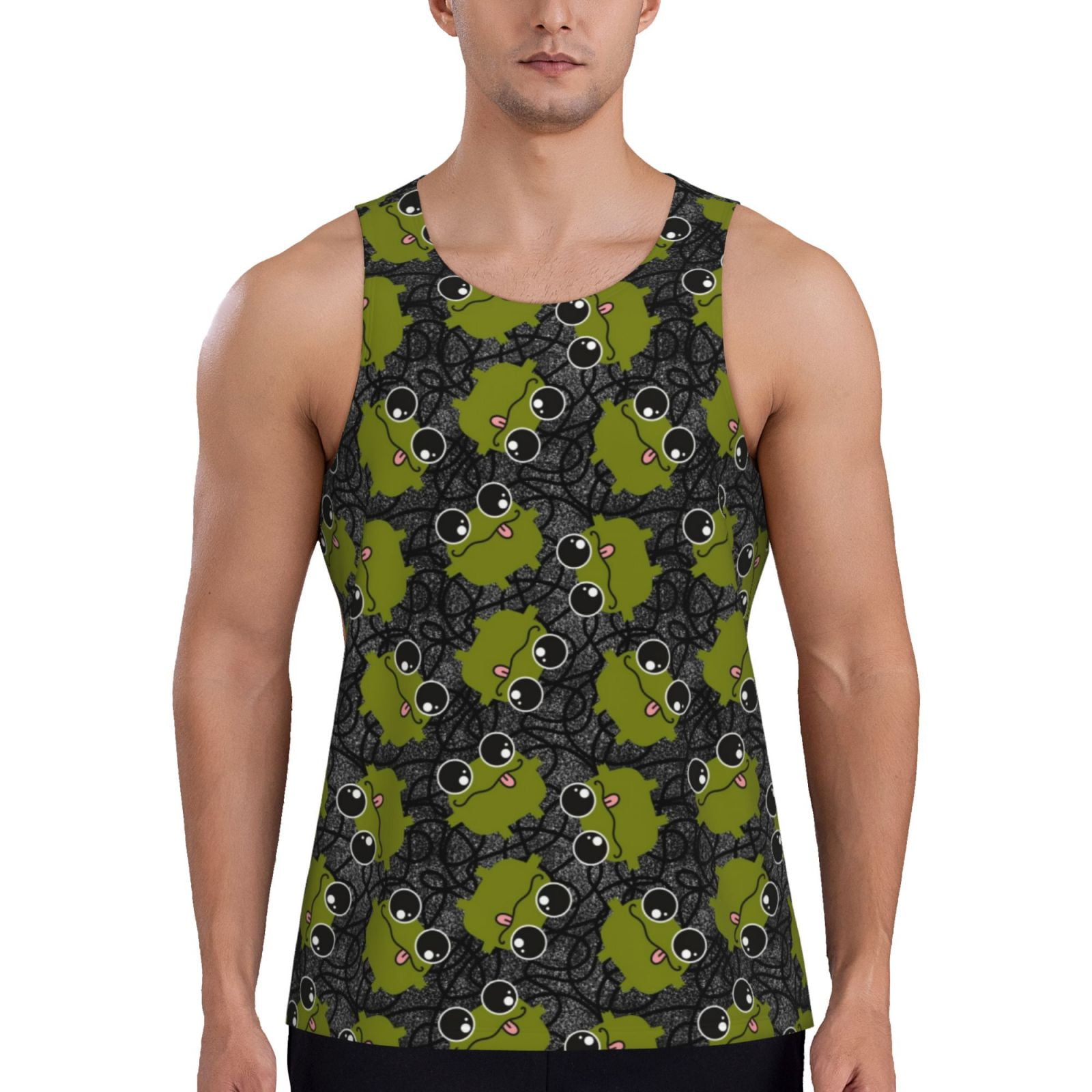 Cauagu Cartoon Kawaii Frogs1 Print Men's Sleeveless Muscle Shirts,Tank ...