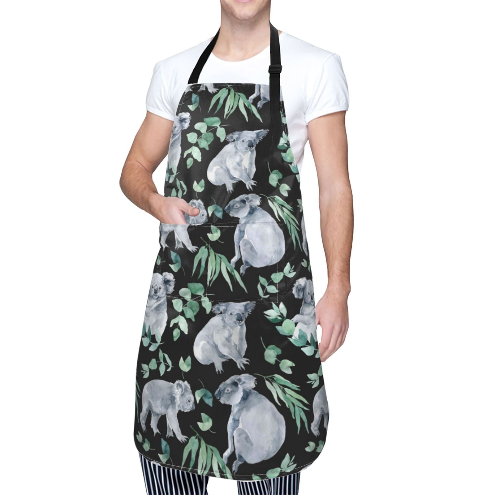 Cauagu Cartoon Koala Bear Aprons with Pockets,Waterproof Apron for ...