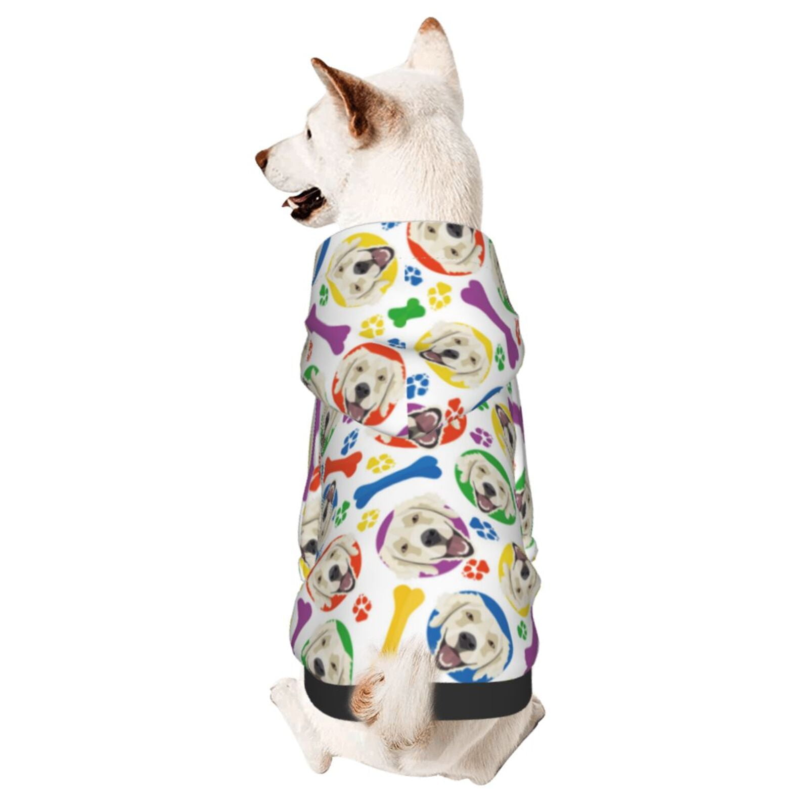 Cauagu Cartoon Labrador Retriever Pattern Winter Pet Hoodie Sweatshirts ...