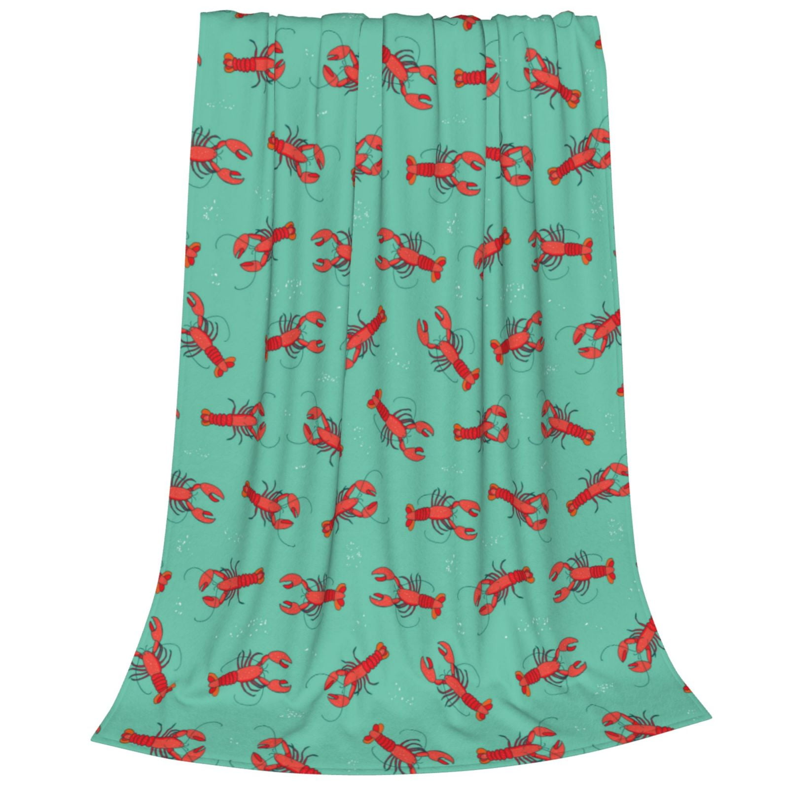 Cauagu Cartoon Lobsters 4 Pattern Flannel Bed Blankets,Fleece Blanket ...