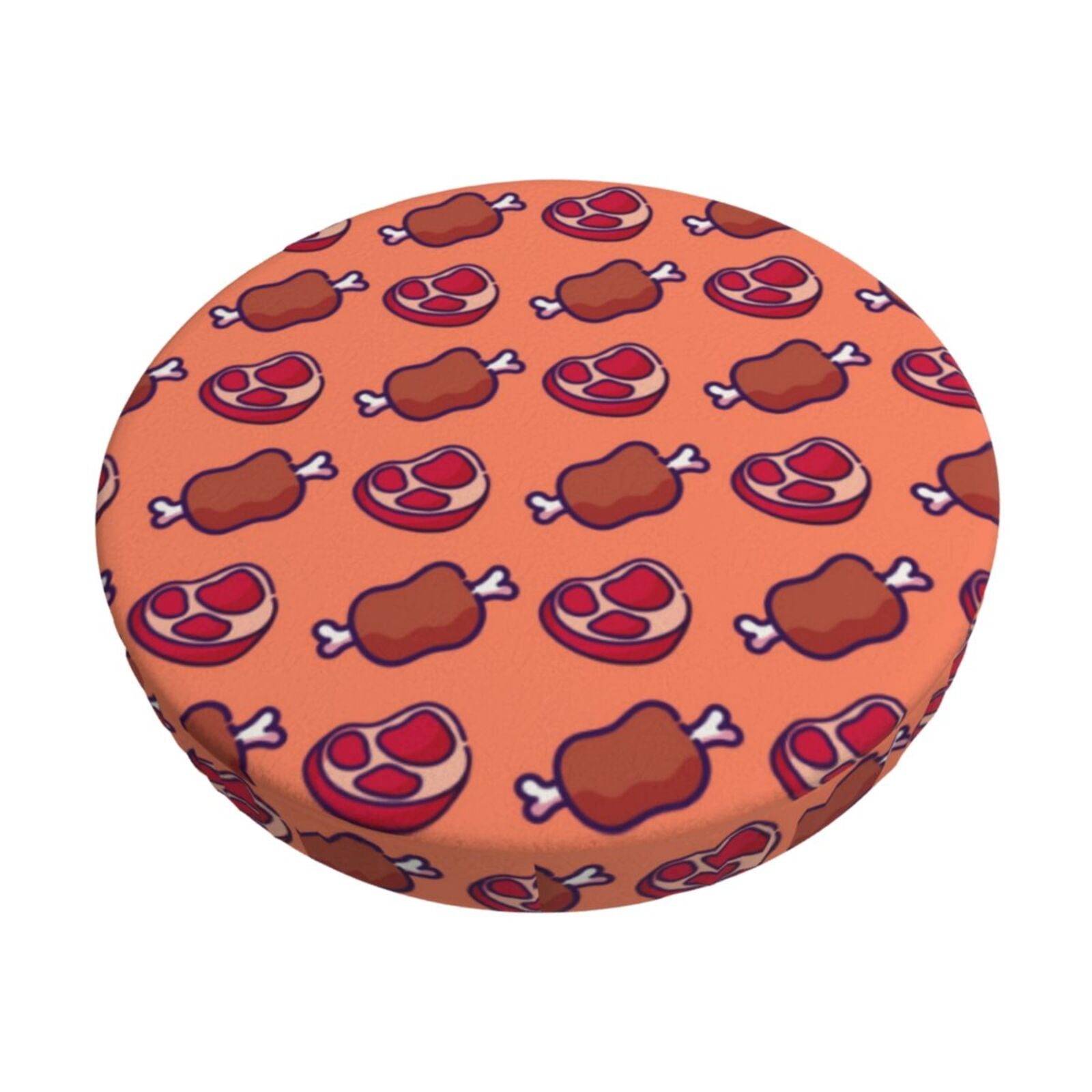 Cauagu Cartoon Meat Print Round Stool Covers,Seat Cushion for Round Bar ...