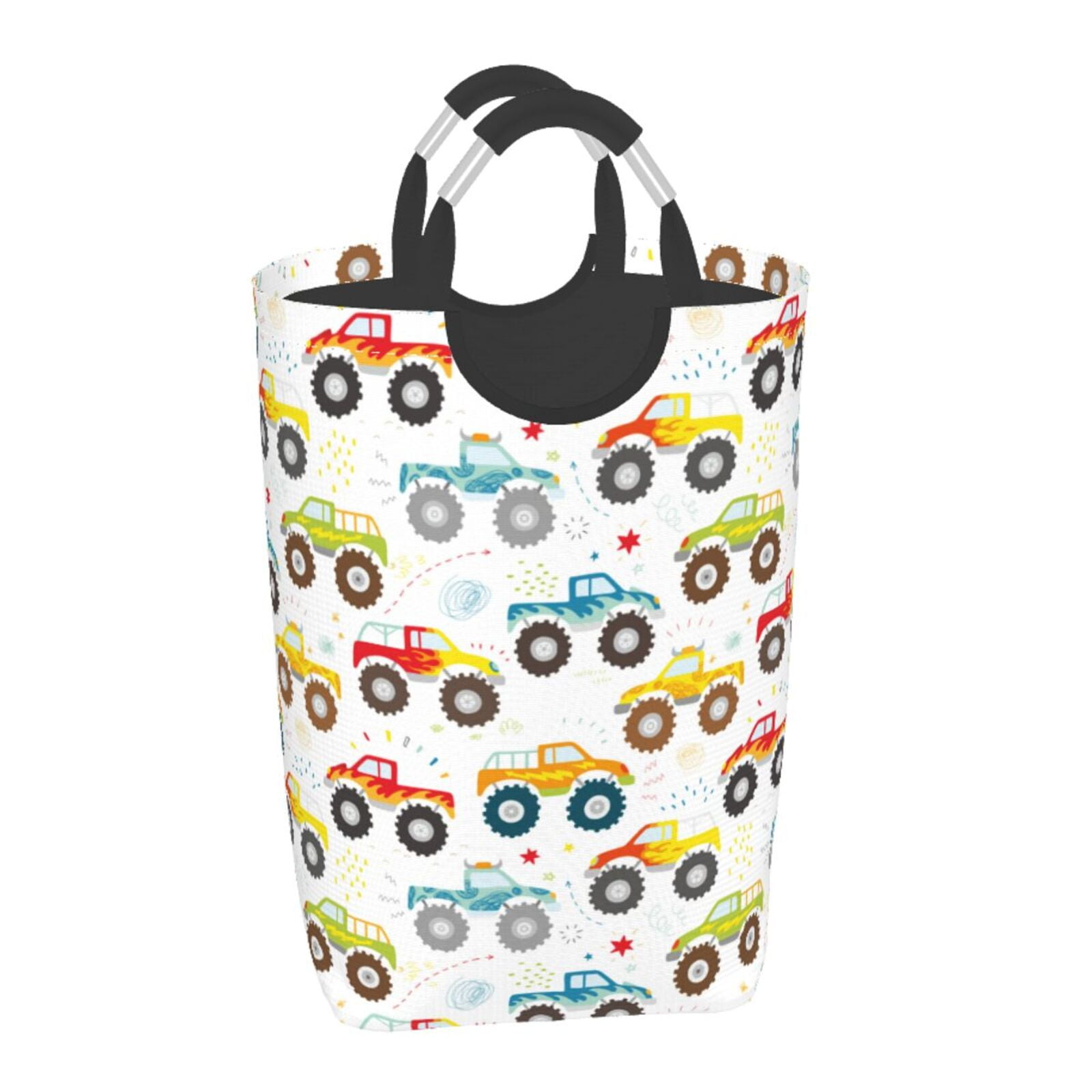 Cauagu Cartoon Monster Trucks Print Hamper Basket Bin,Extra Large Dirty ...