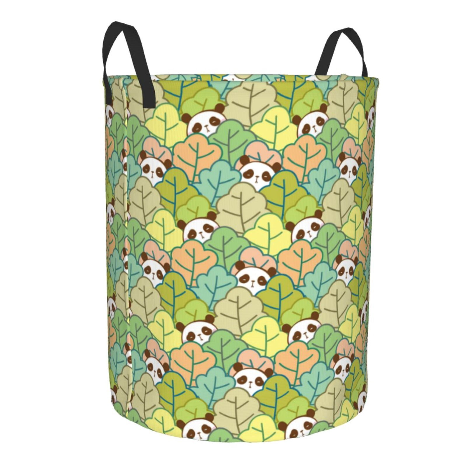 Cauagu Cartoon Panda And Leaf for Laundry Basket,Collapsible Organizer ...