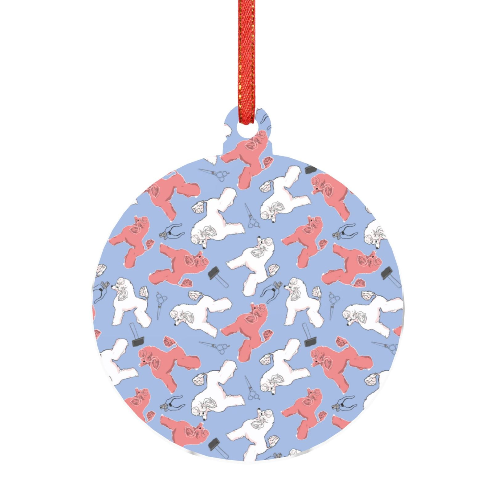 Cauagu Cartoon Poodle Dog Pattern Acrylic Christmas Pendant,1-Pack ...