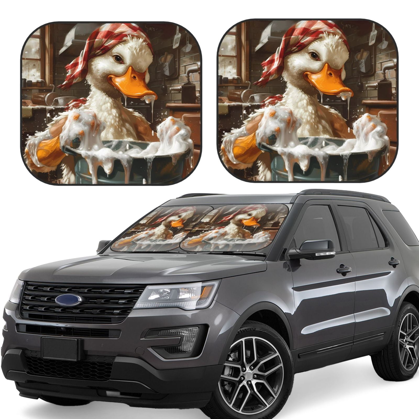 Cauagu Cartoon Scottish Duck Cauagu {designName} Print Foldable Car ...