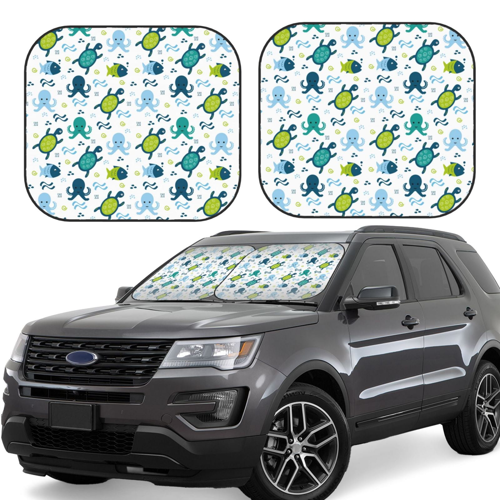 Cauagu Cartoon Sea Creatures Cauagu {designName} Print Foldable Car ...