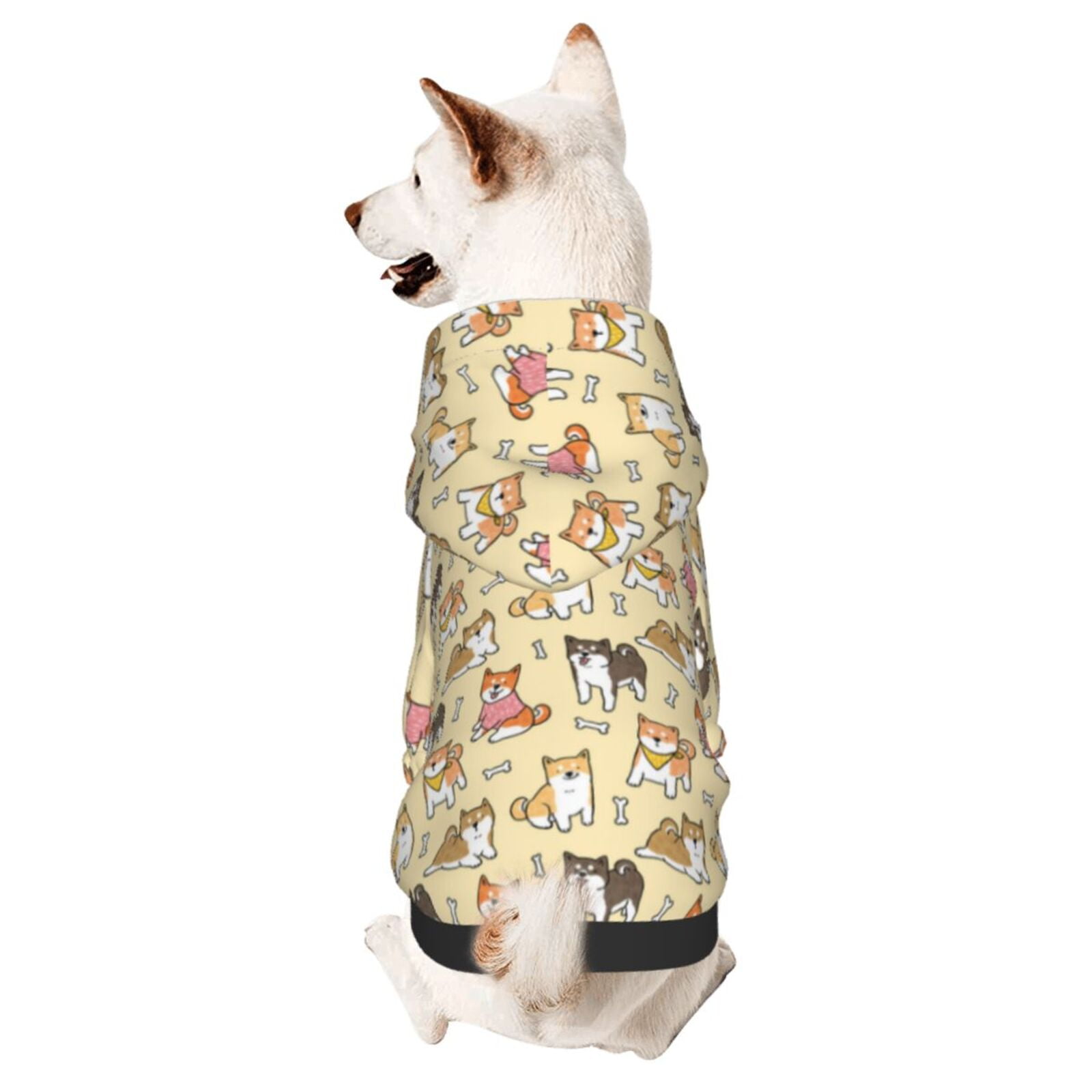 Cauagu Cartoon Shiba Inu Dog Pattern Winter Pet Hoodie Sweatshirts- Dog ...