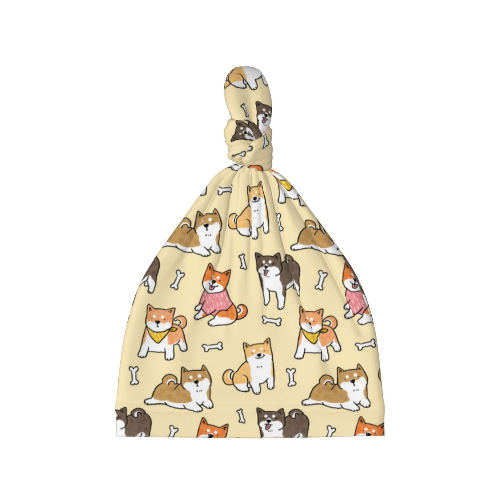 Cauagu Cartoon Shiba Inu Dog Print Baby Knot Beanie Hats Newborn Hats ...