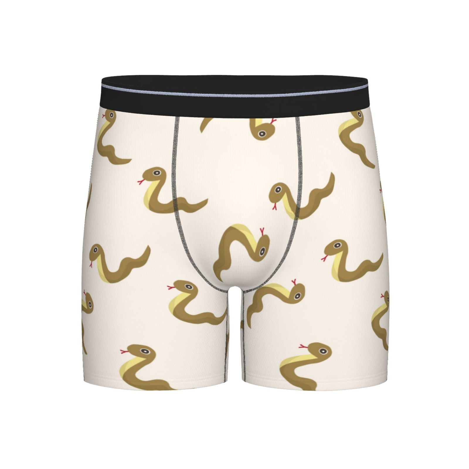 Cauagu Cartoon Snake Print Men's Boxer Briefs, Funny & Cute Underwear ...