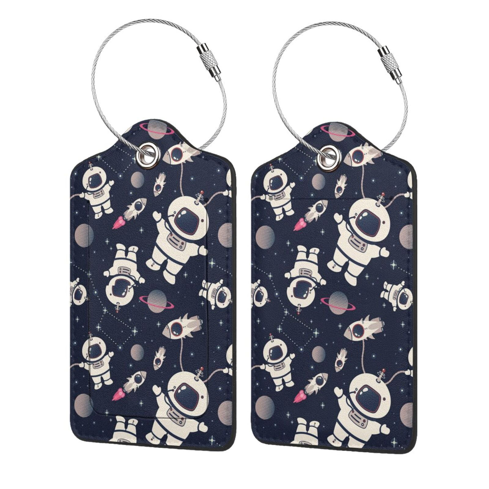 Cauagu Cartoon Spaceship Pattern Luggage Tags,Leather Luggage Tags ...