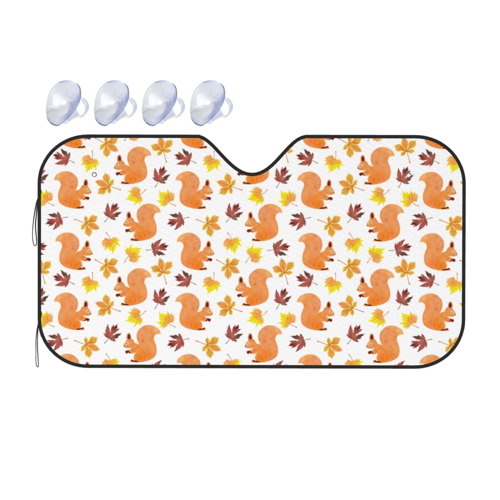 Cauagu Cartoon Squirrel Print Car Windshield Sunshade,1-Piece Foldable ...