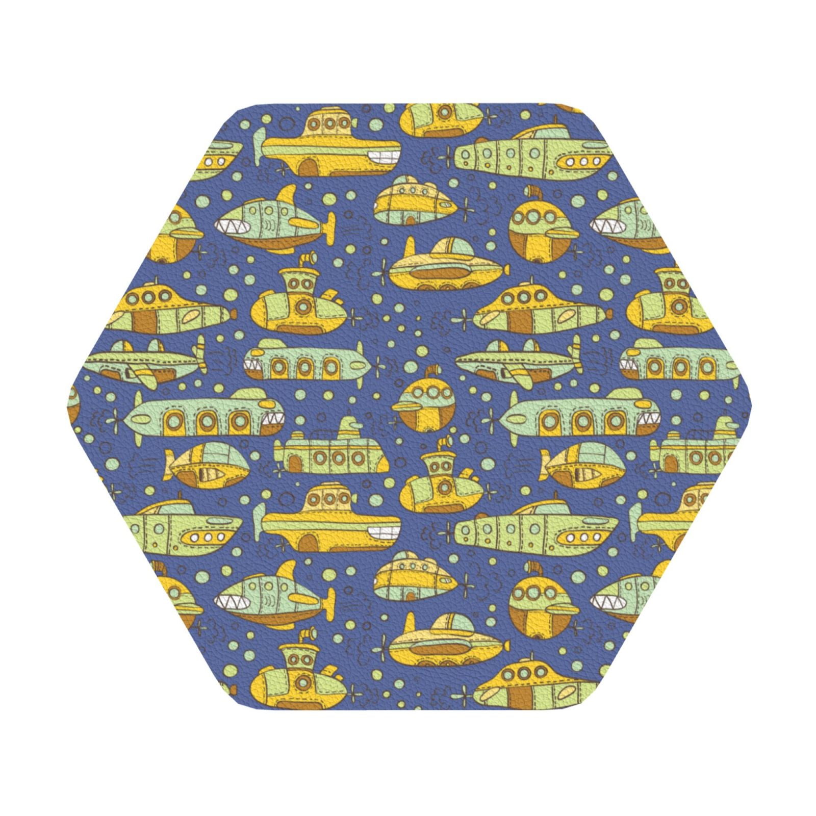 Cauagu Cartoon Submarines for Round Coaster,Drink Coasters Set of 4 ...