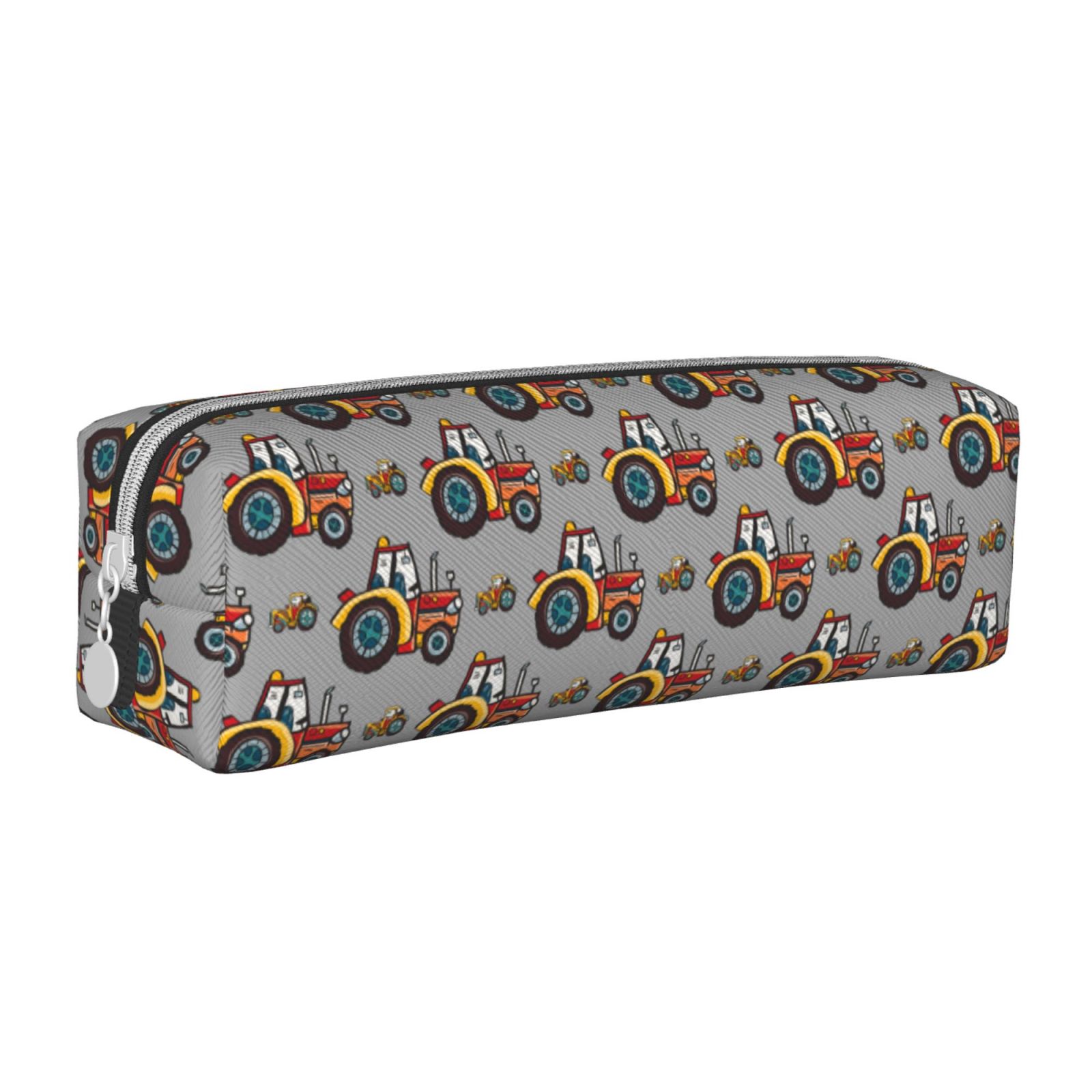 Cauagu Cartoon Tractor Print Leather Pencil Pen Case - Stationery Bag ...