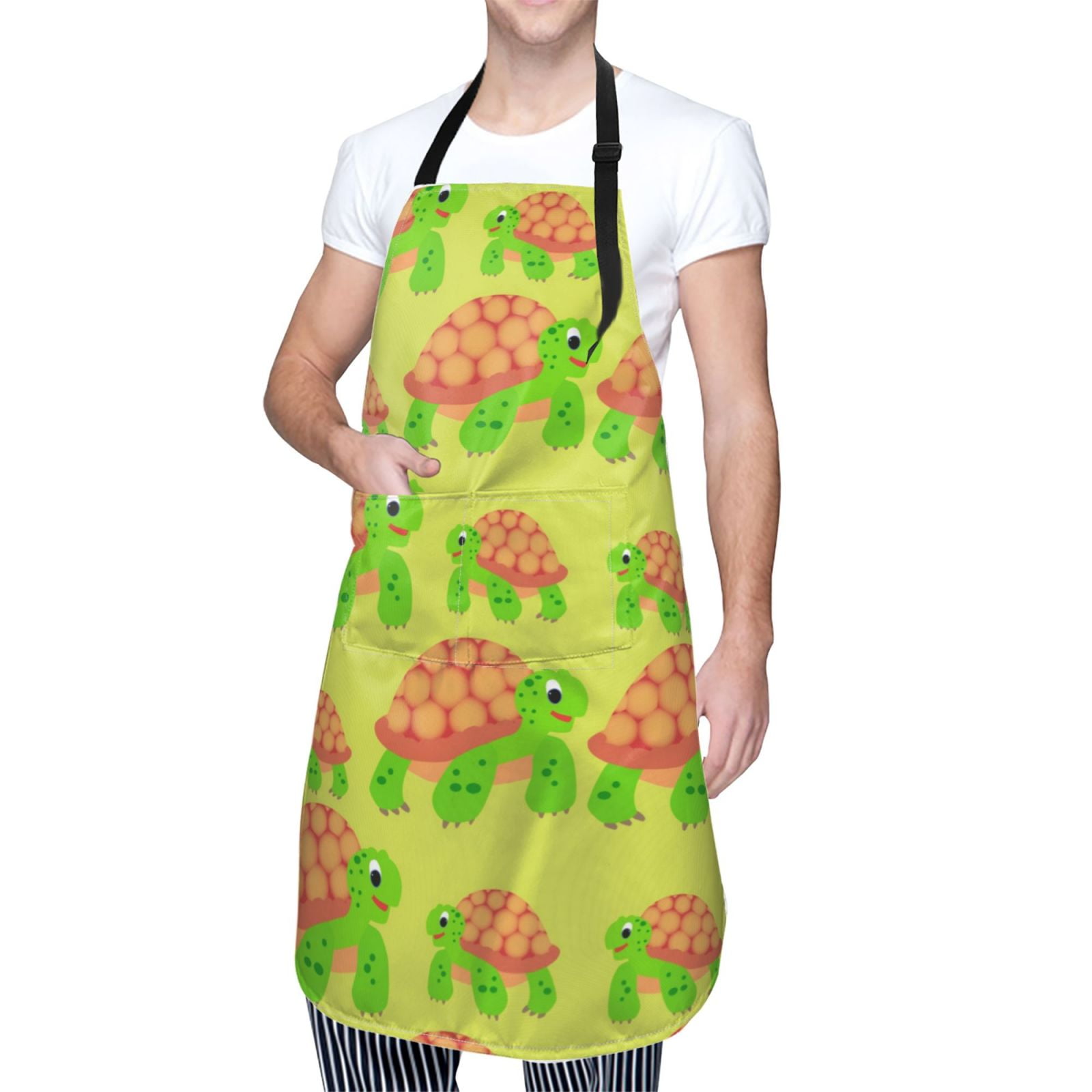 Cauagu Cartoon Turtles 1 Aprons with Pockets,Waterproof Apron for Women ...