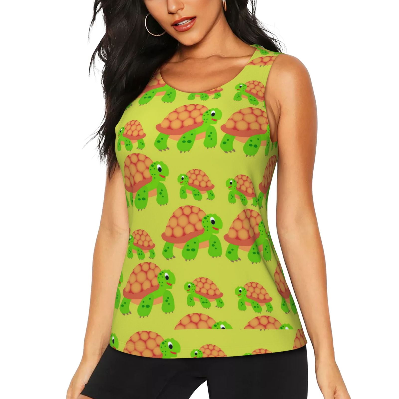 Cauagu Cartoon Turtles 1 for Women's Workout Tank Tops Sleeveless ...
