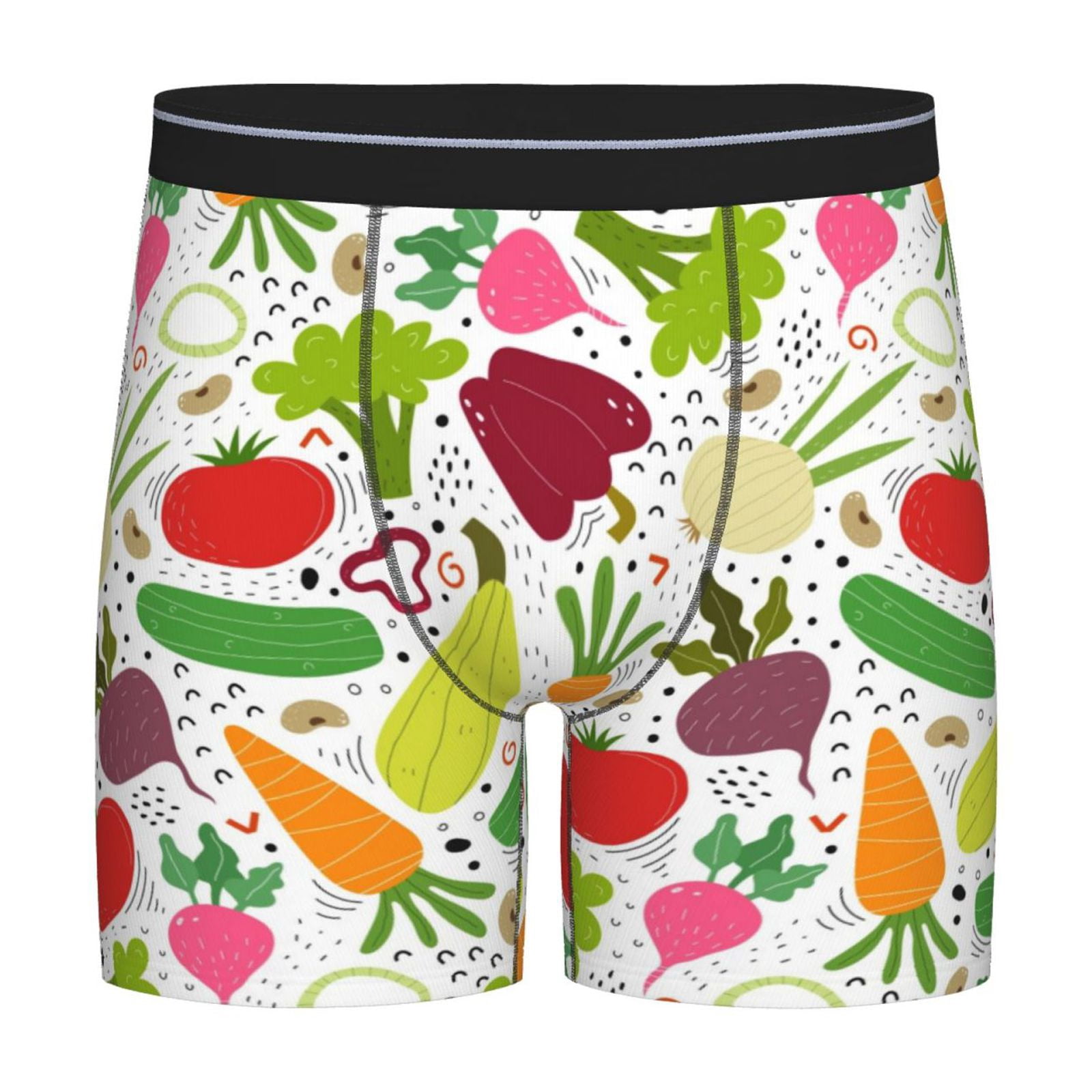 Cauagu Cartoon Vegetables Print Men's Boxer Briefs, Funny & Cute ...
