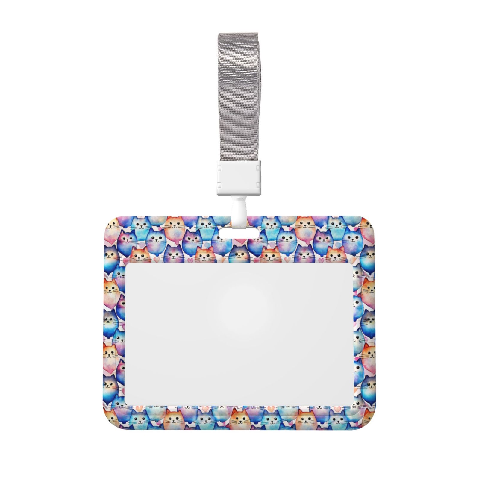 Cauagu Cartoon colorful cute cat for ID Badge Holder,Badge Holder with ...