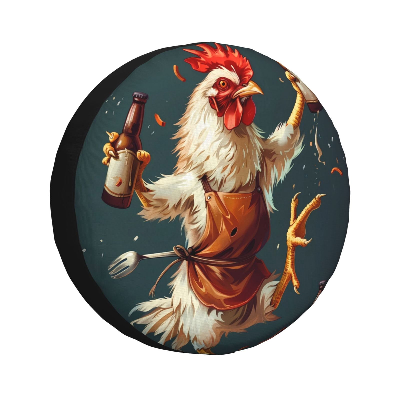 Cauagu Chef Chicken With Beer Bottles for Spare Tire Cover Wheel ...