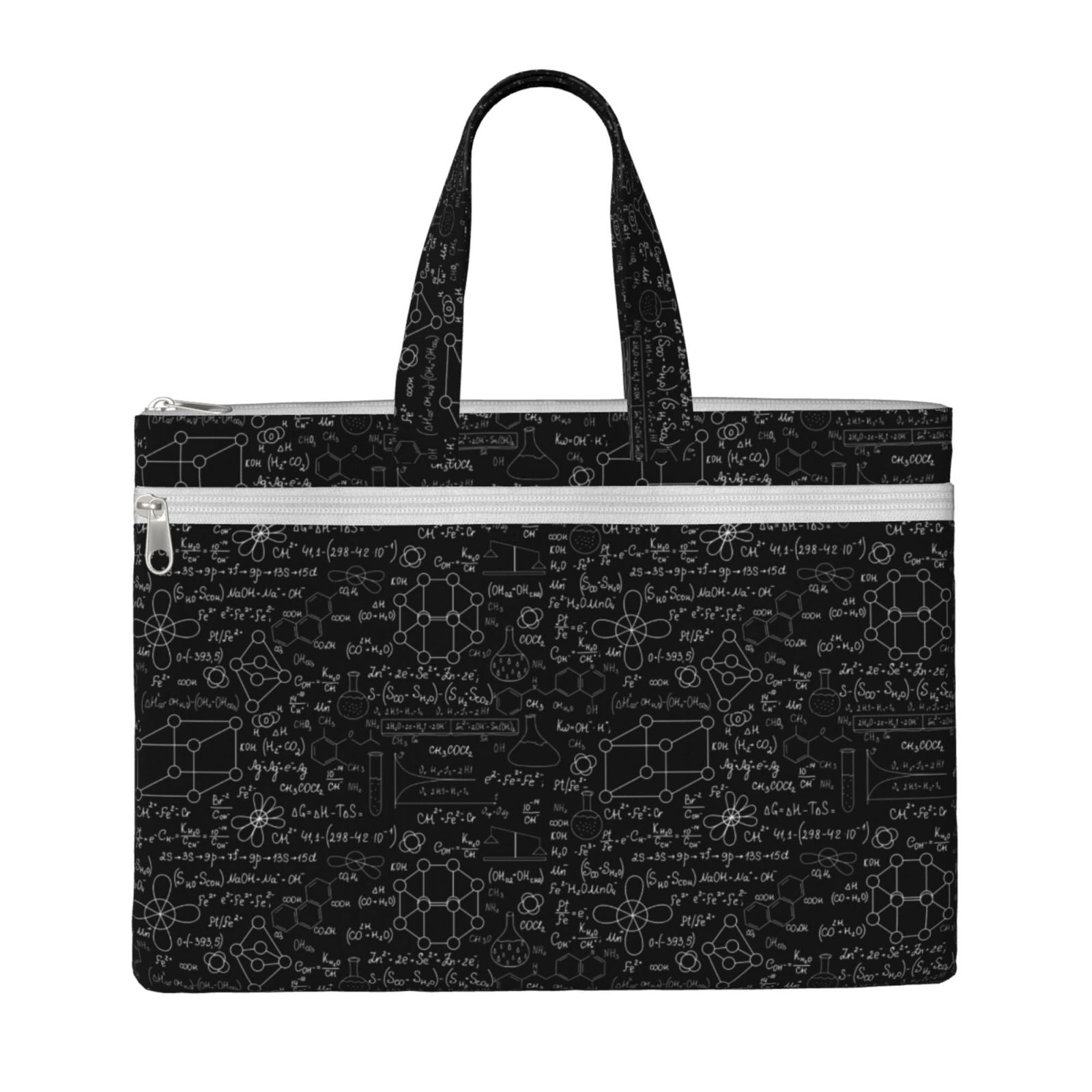 Cauagu Chemistry Formulas 3 Pattern Canvas Tote File Bag, Zipper Tote ...