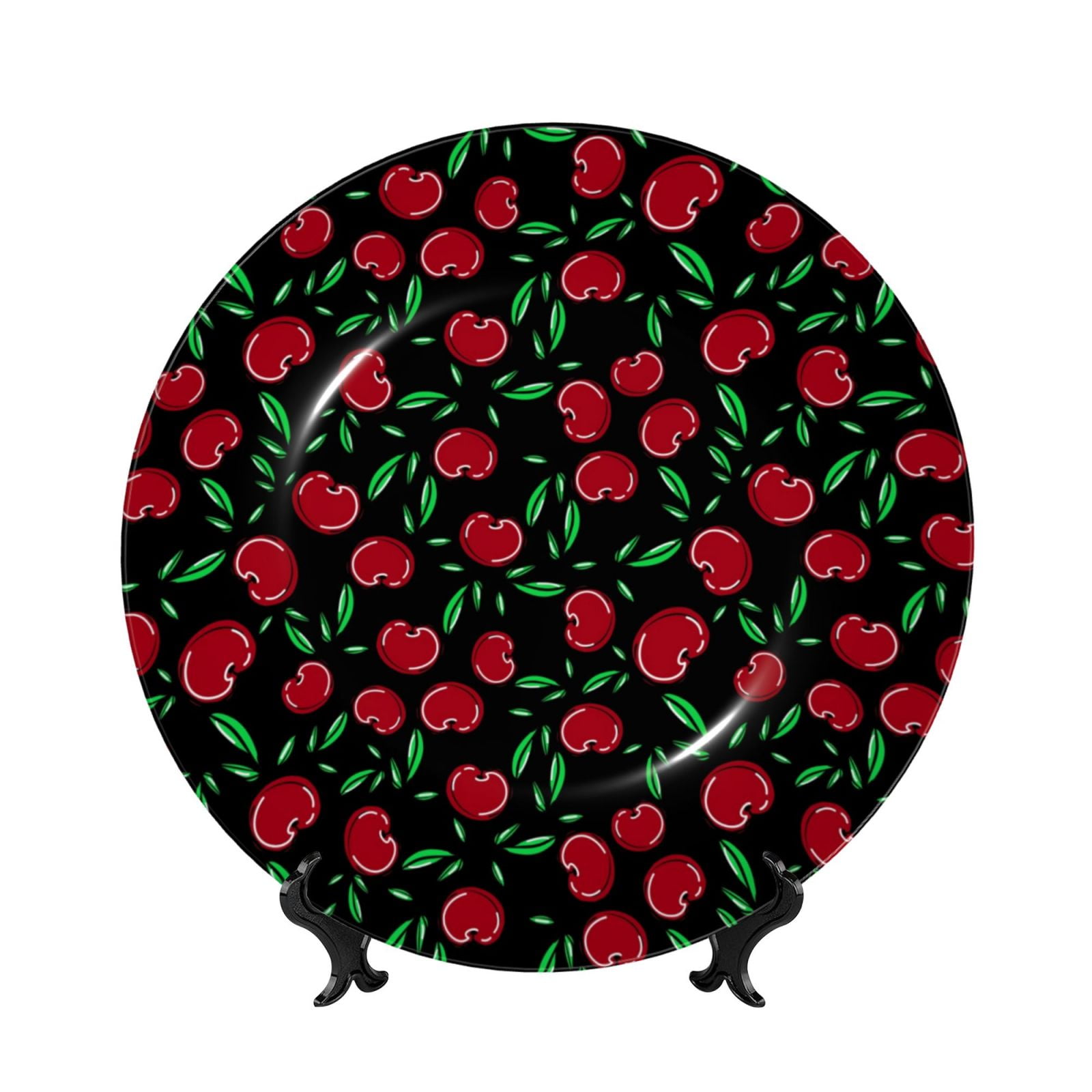Cauagu Cherry Print Bone China Decorative Plate, Wall Mount Plate ...
